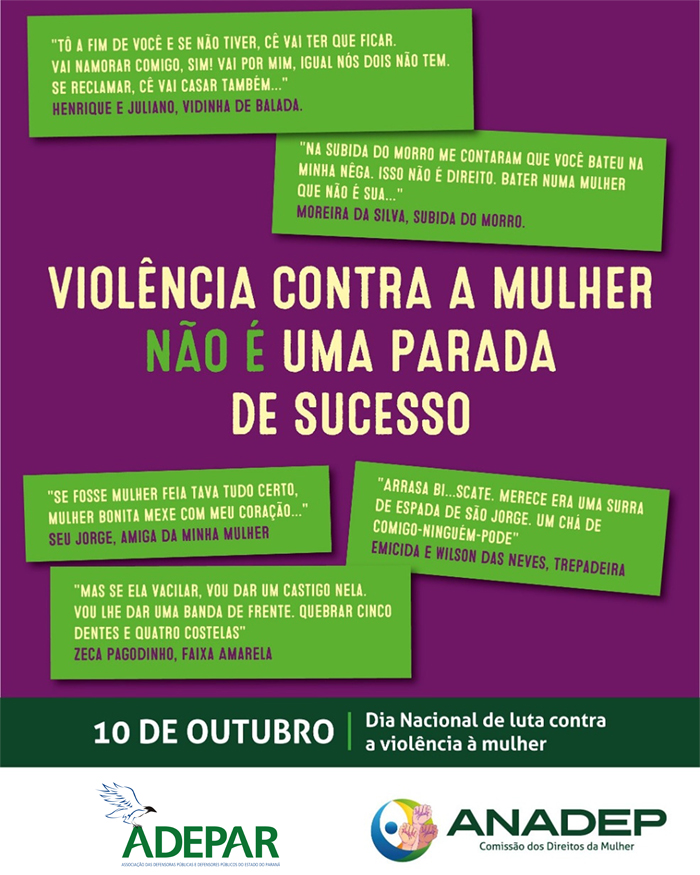 10 de outubro – Dia Nacional de luta contra a violência à mulher ...